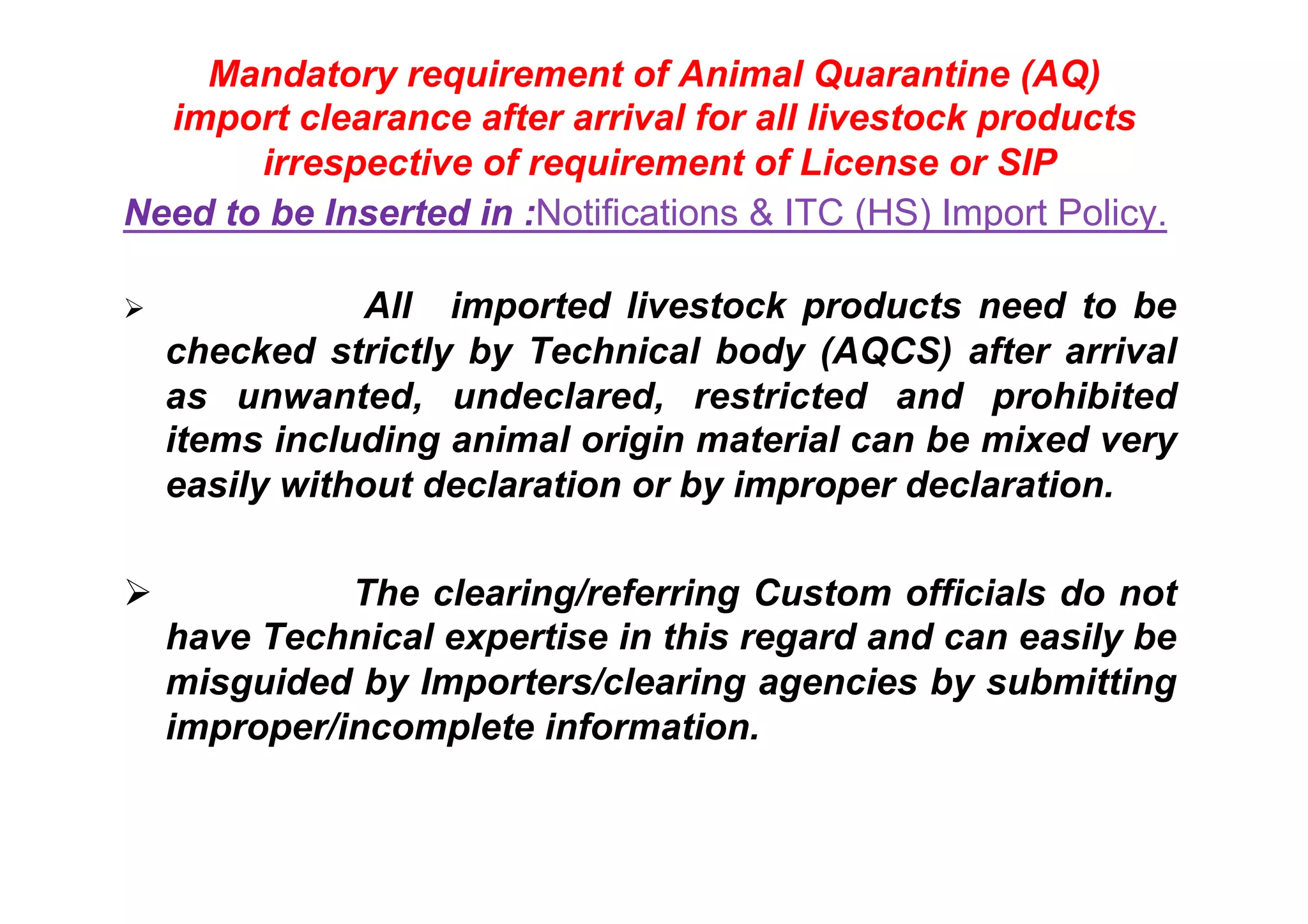 Animal Quarantine and Certification Services | PDF