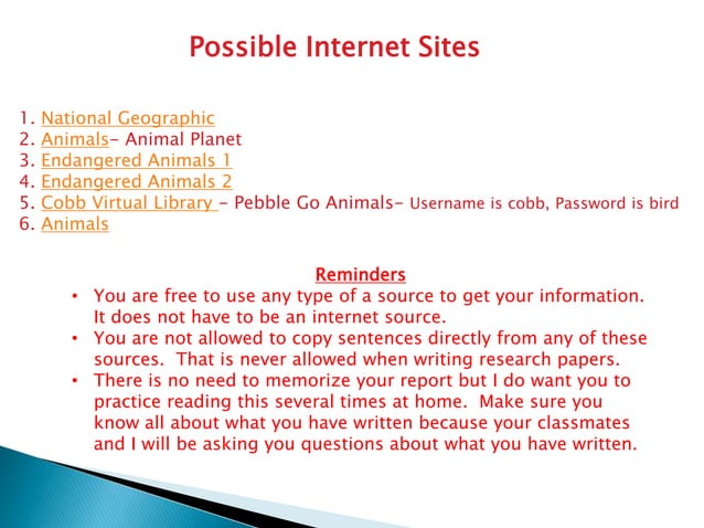Animal research project | PPT
