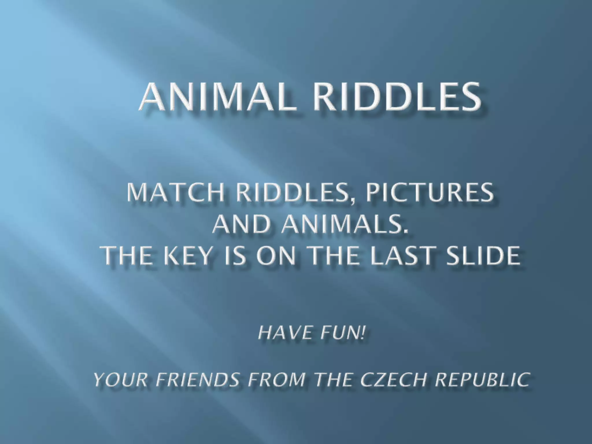 Animal riddles | PPT