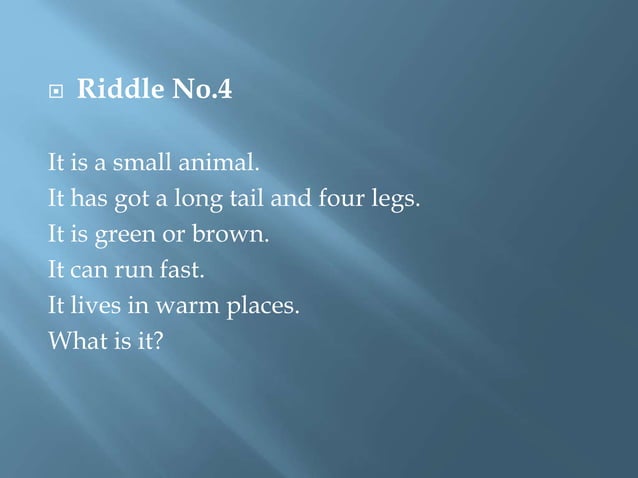 Animal riddles | PPTX | Reptiles | Pets