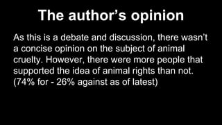 Animal rights critical thinking | PPTX