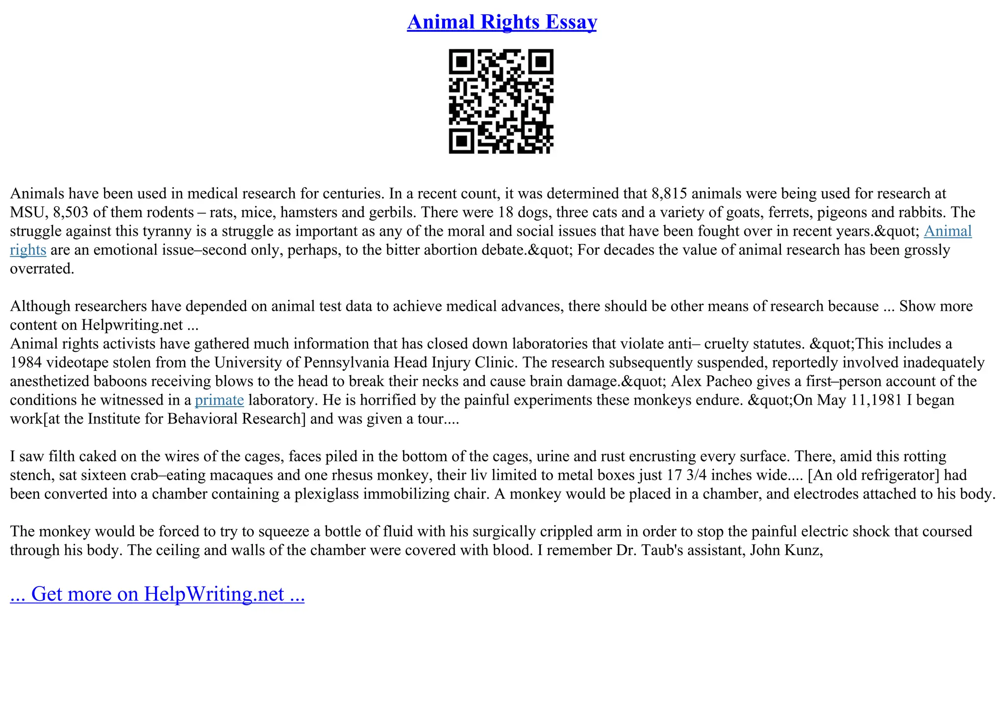 Animal Rights Essay | PPT