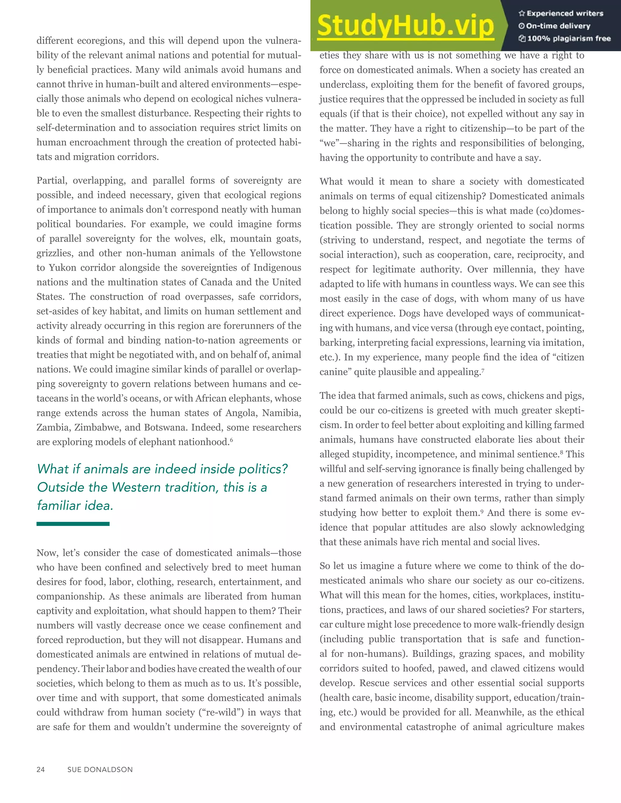 Animals And Citizenship | PDF