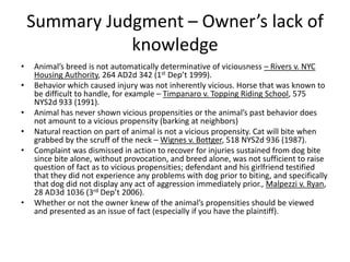 Animals and Negligence: What Every Attorney Should Know 2012 | PPTX