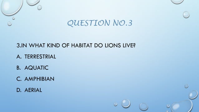 animals and their habitat.power point presentation | PPT | Free Download