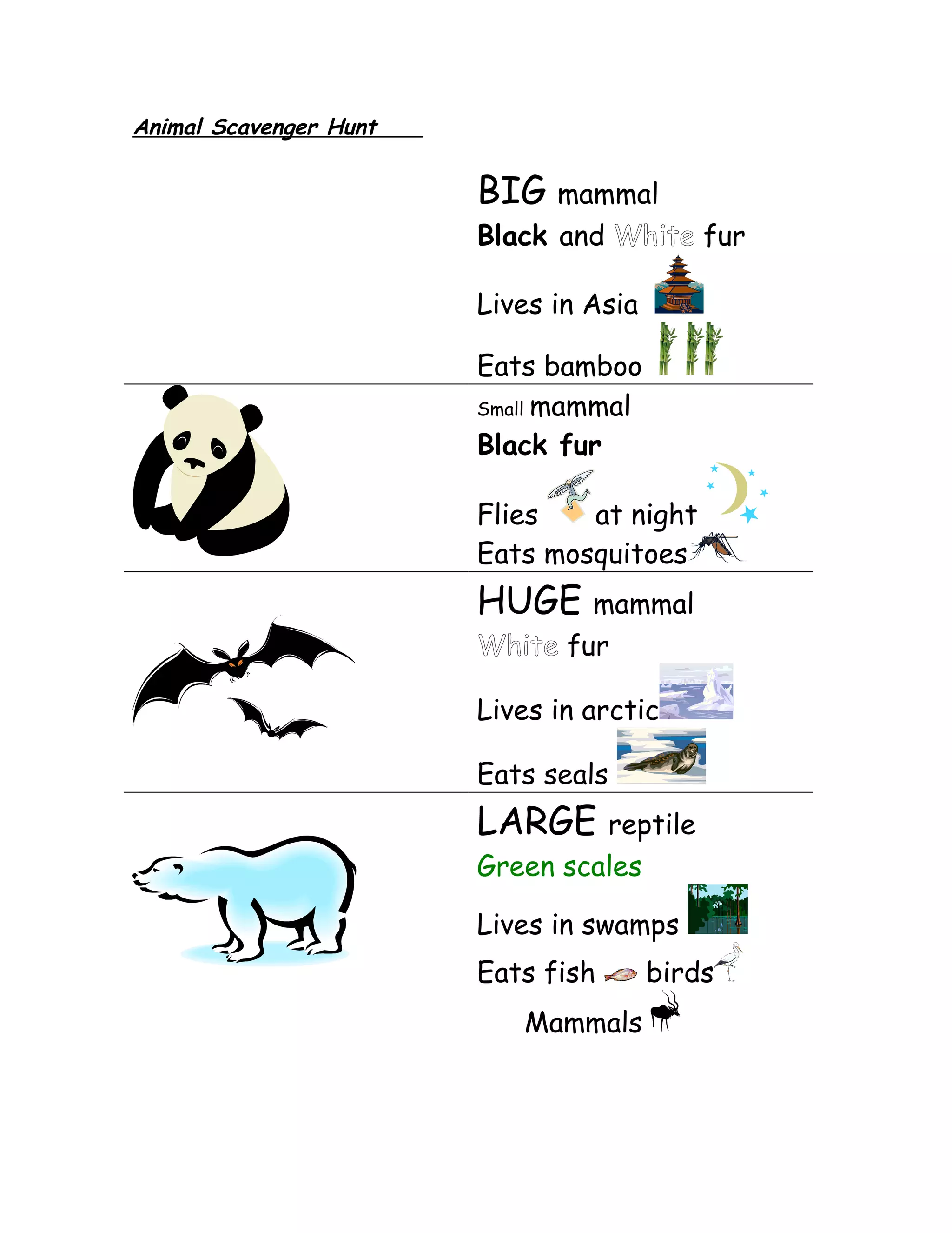 Animal Scavenger Hunt | DOC