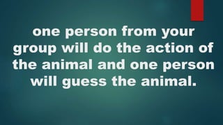 Animals charade for ESL Learners in primary school | PPTX