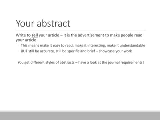 Writing a scientific paper training | PPTX