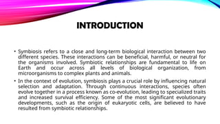 ANIMAL SCIENCE PPT role of symbiosis in evolution | PPTX