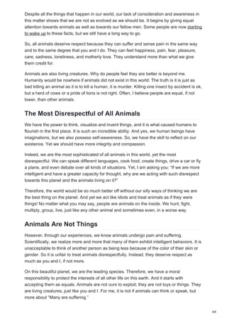 Animals deserve respect as much as people | PDF