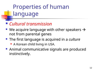 Animals versus Human Language presentation .ppt