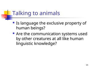 Animals versus Human Language presentation .ppt