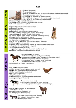 English Expressions with Animals | PDF