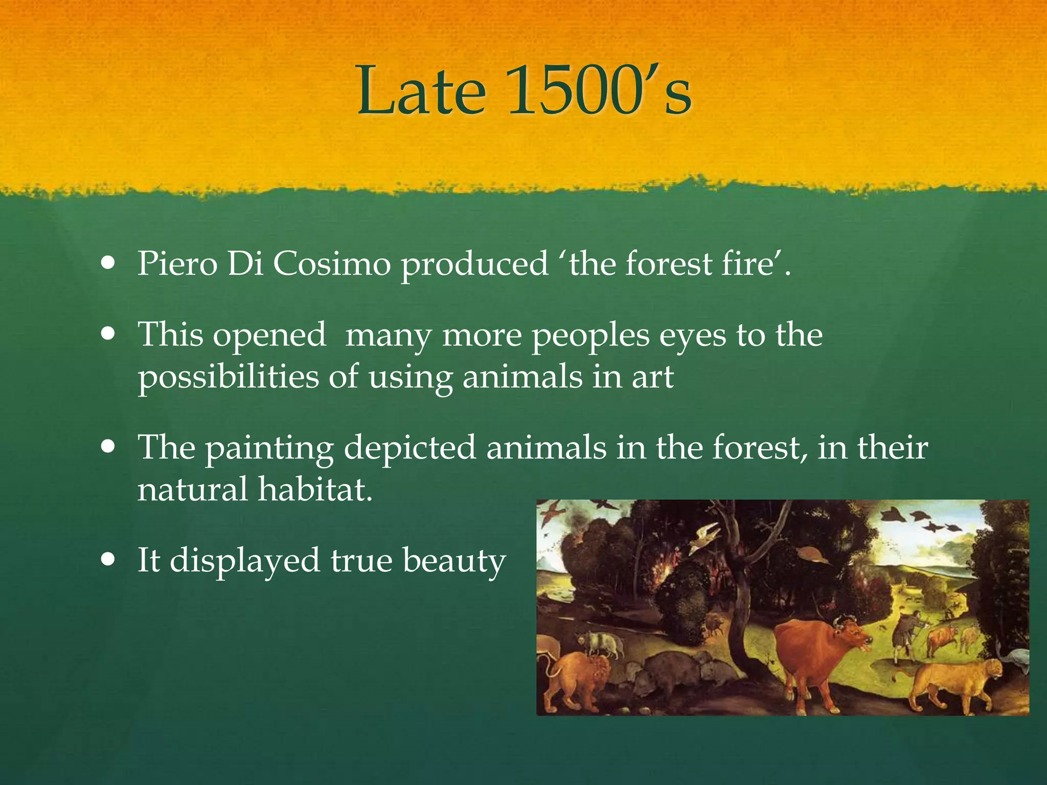 Animals in art timeline by Sahil | PPTX