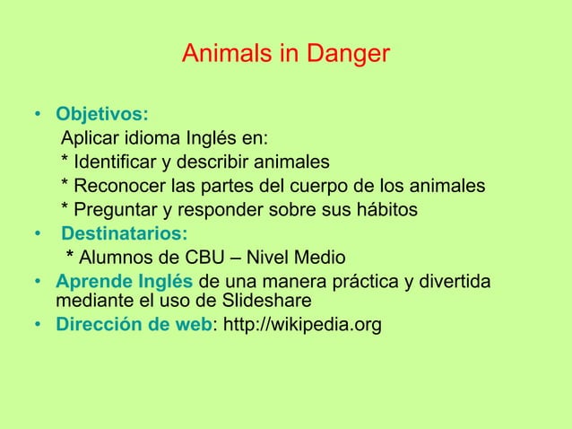 Animals In Danger | PPT