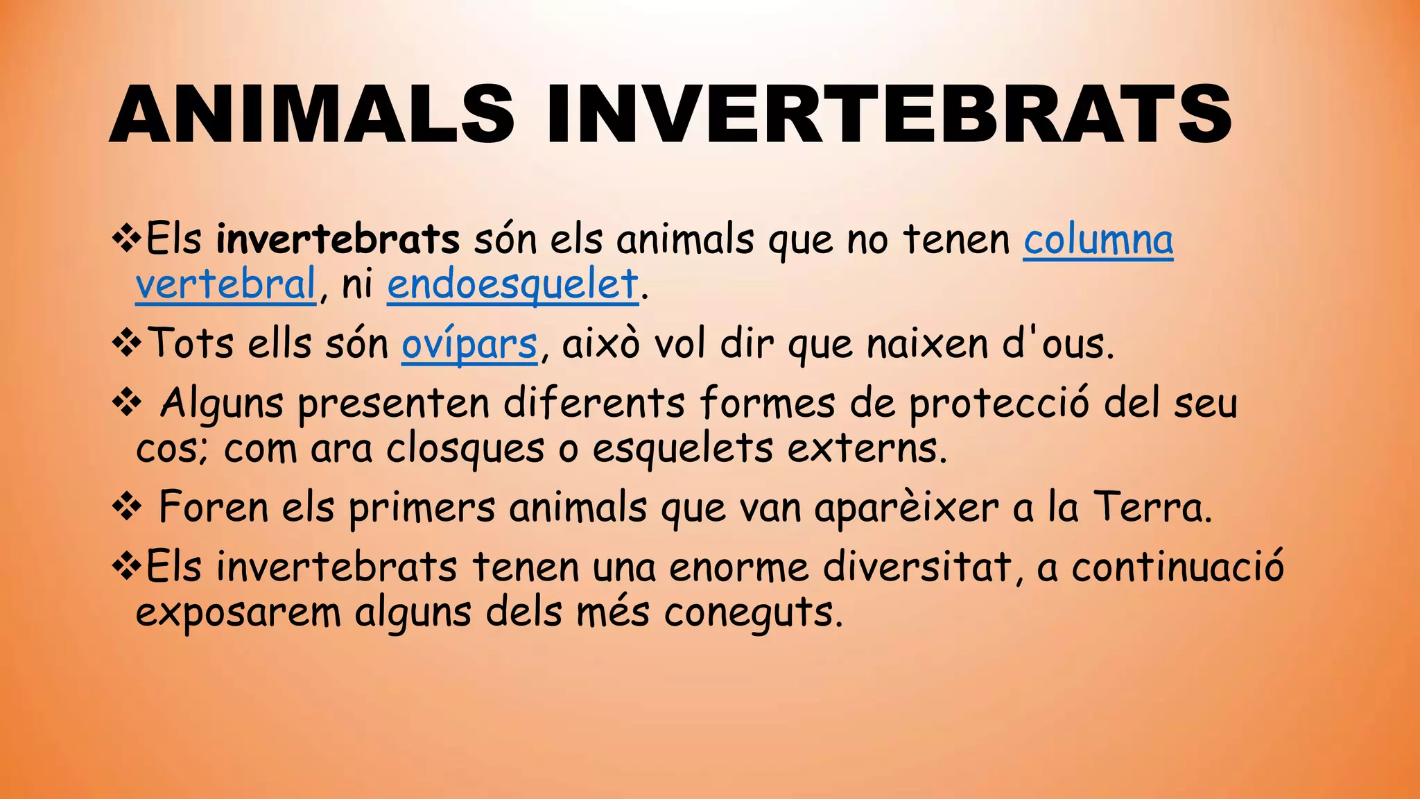 Animals invertebrats | PPT