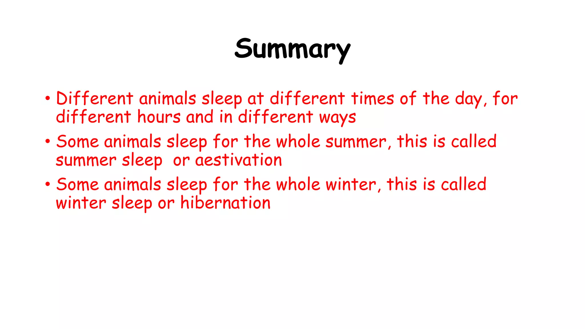 Animal sleep patterns | PPTX