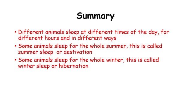 Animal sleep patterns | PPTX