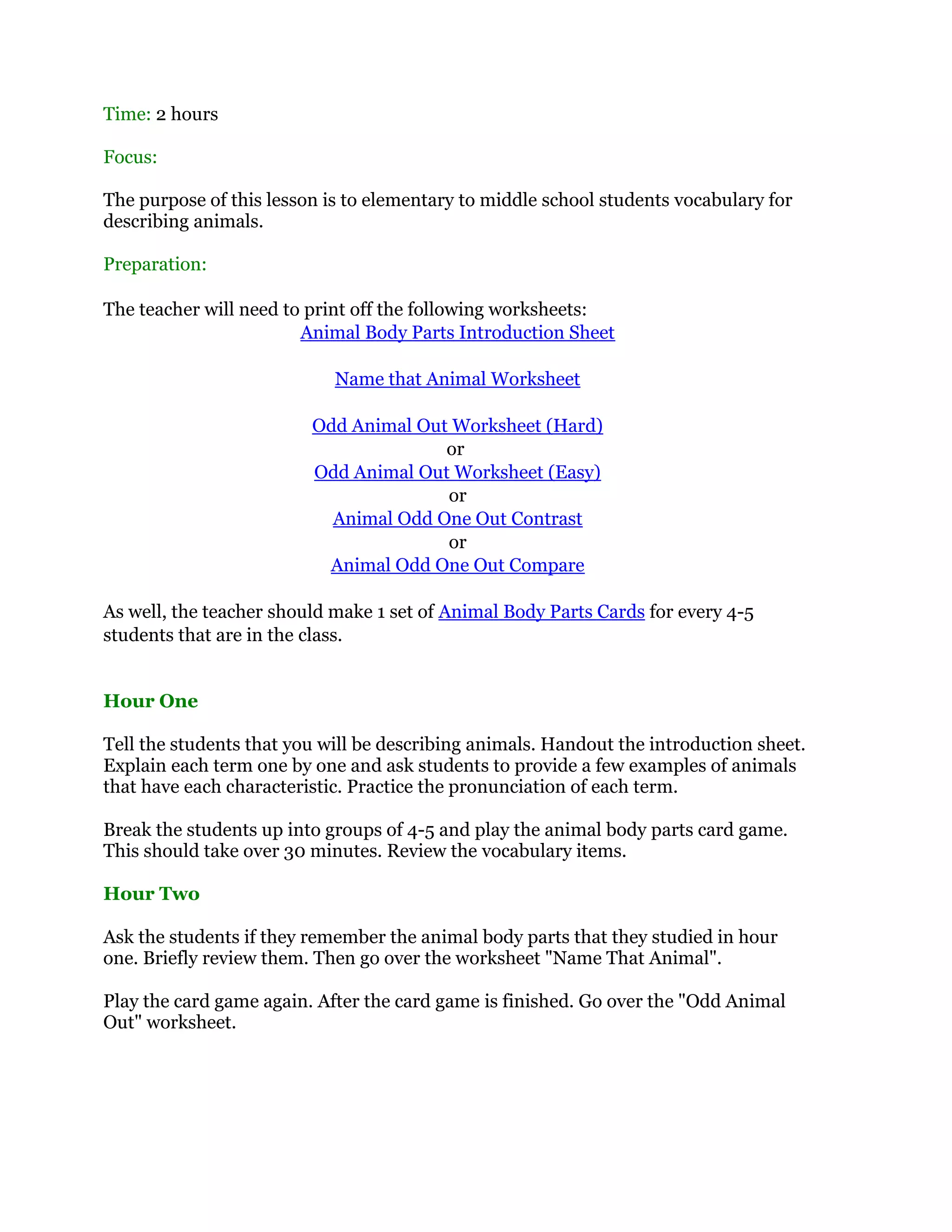 Animals planning 2 | PDF | Free Download