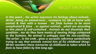 'Animals' poem of 'first flight' | PPTX