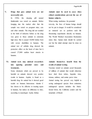 Animals testing should be banned | DOCX