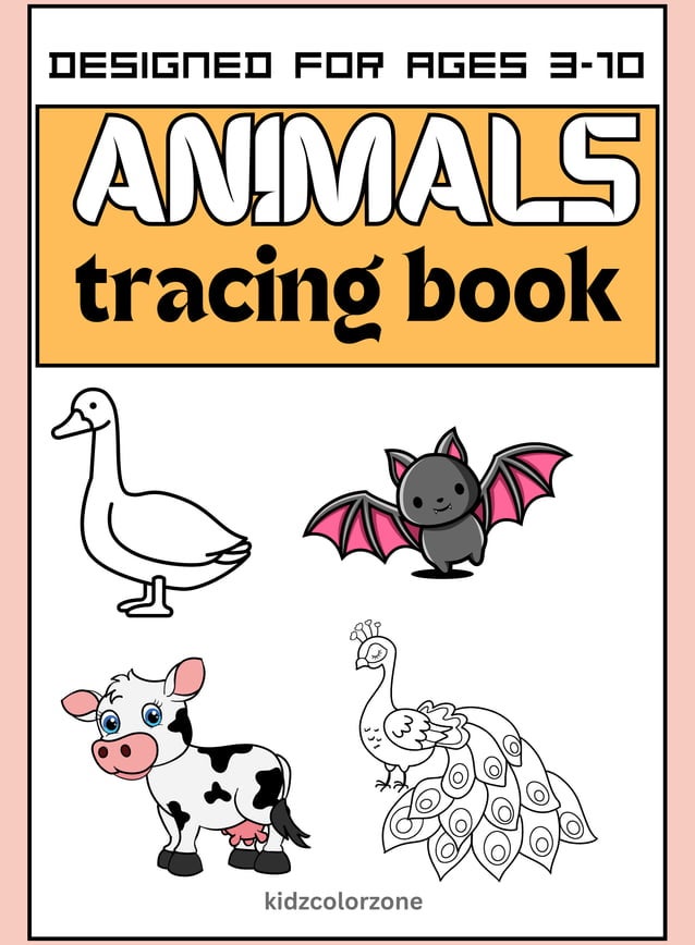 Wild Fun: Animal Tracing & Coloring Book for Kids! | PDF