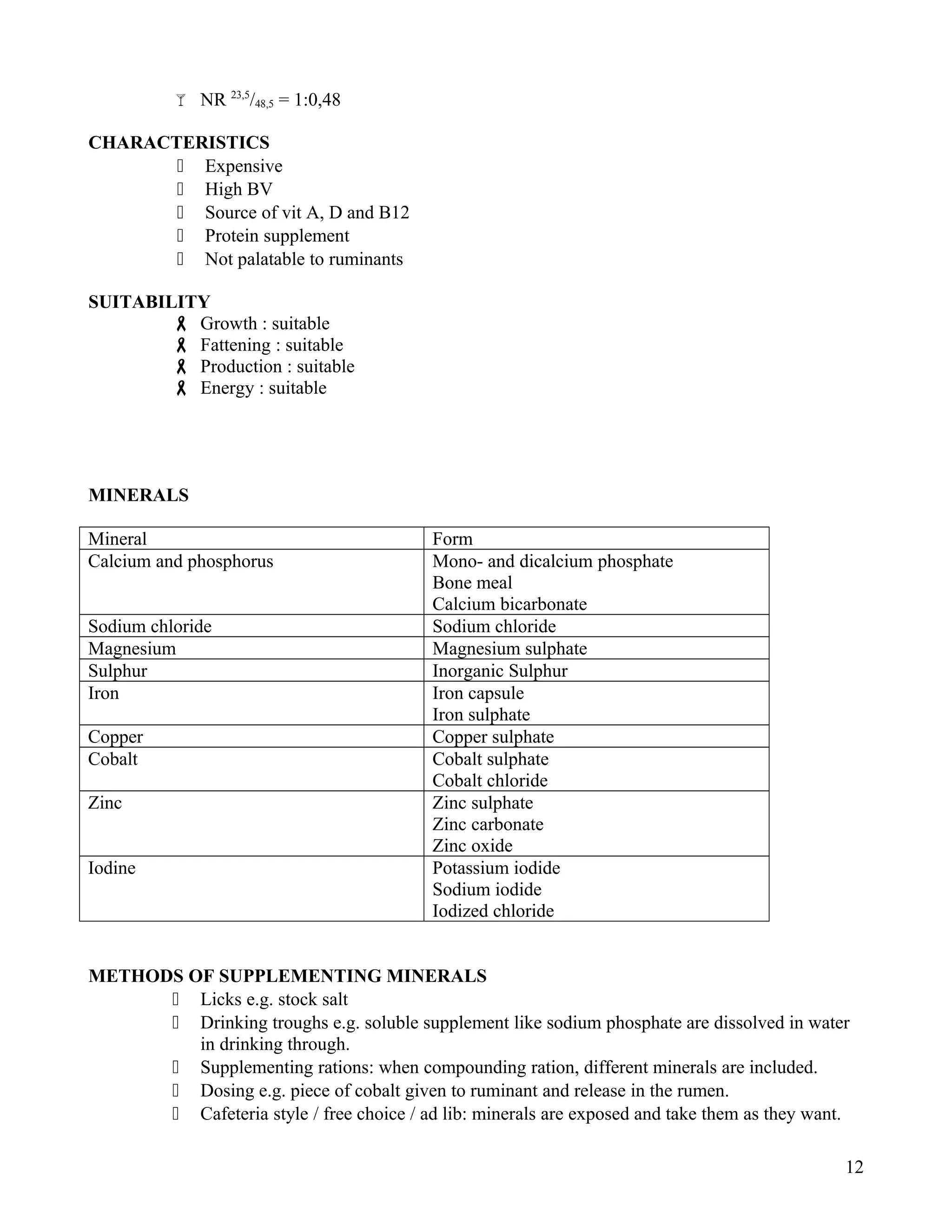 Grade 12 Agricultural Science Notes Animal nutrition | DOC