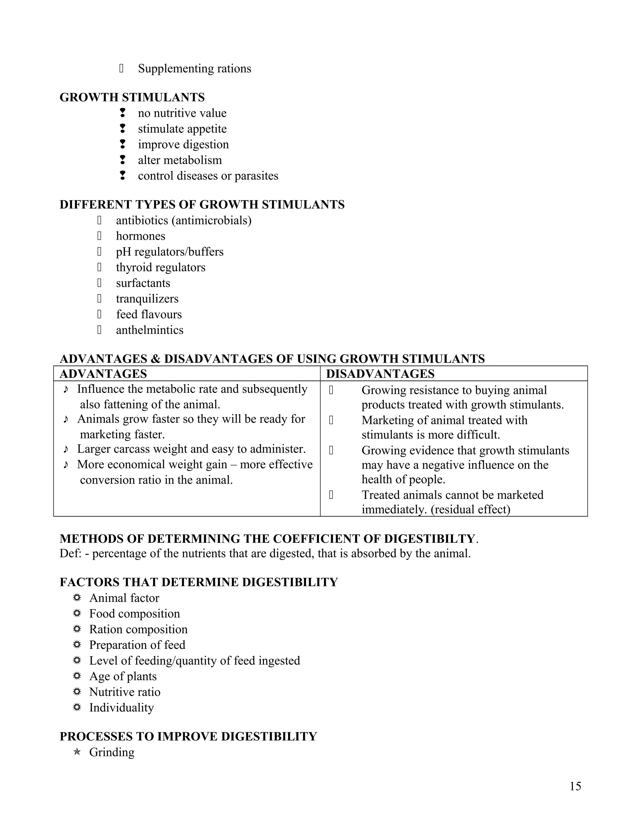 Grade 12 Agricultural Science Notes Animal nutrition | DOC