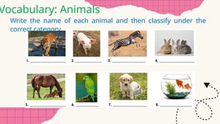 Learning Vocabulary About Animals Elementary English | PPT