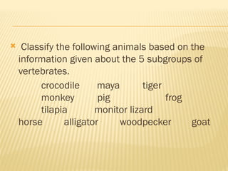 grade six science ANIMALS WITH BACKBONES.pptx