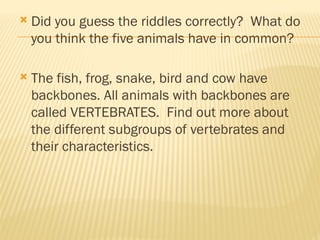 grade six science ANIMALS WITH BACKBONES.pptx