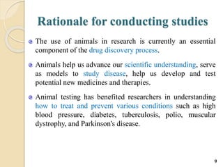 Animal Testing: Rationale for conducting studies, CPCSEA Guidelines | PPTX