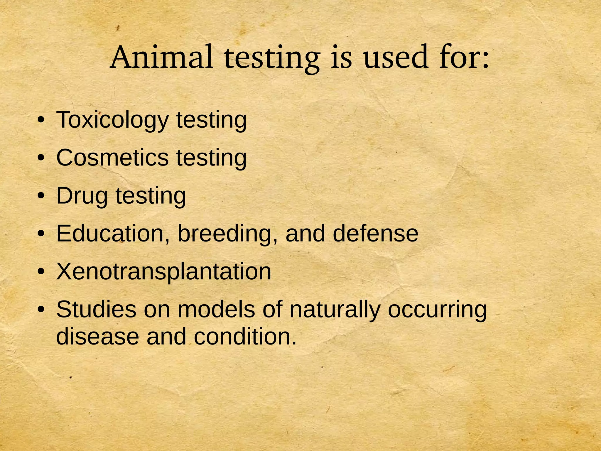 Animal testing for and against | ODP