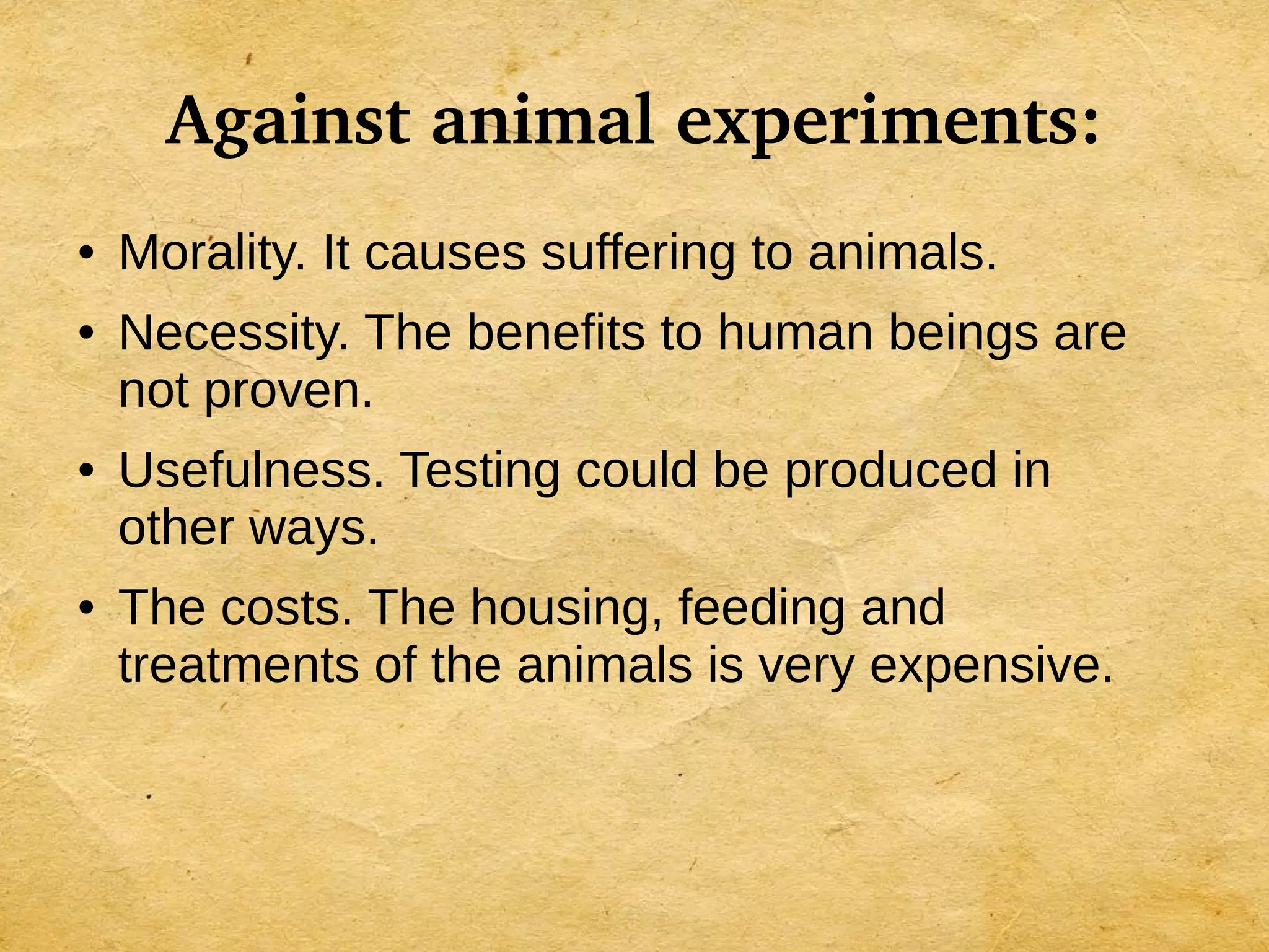 Animal testing for and against | ODP