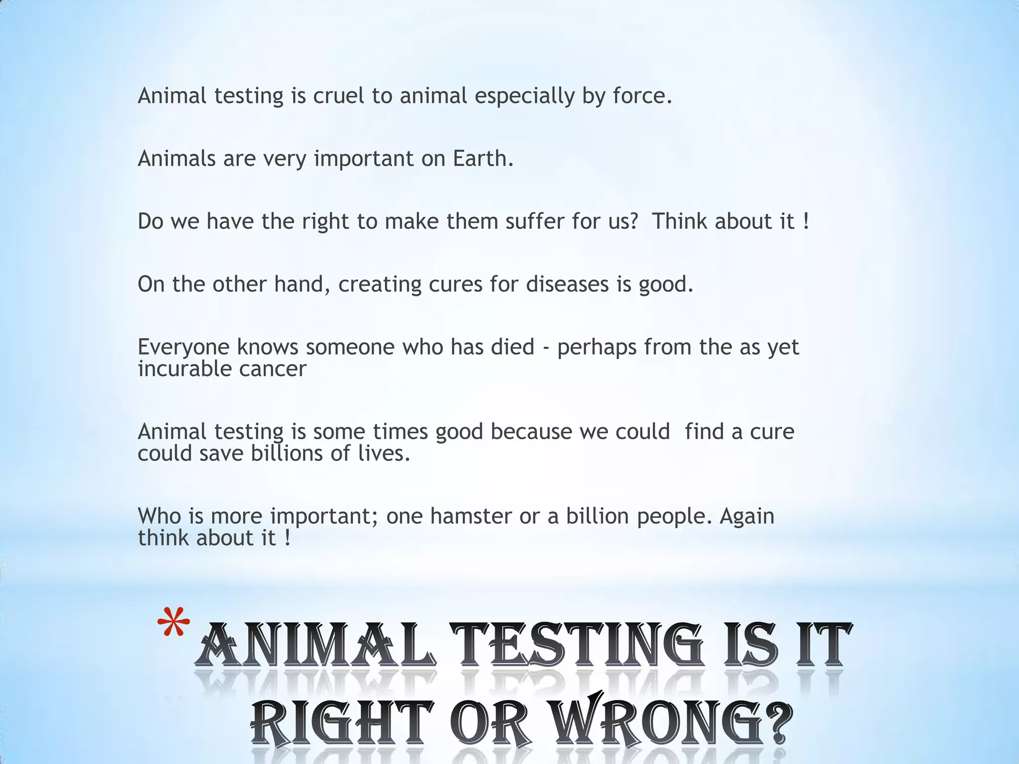 Animal testing presentation | PPTX