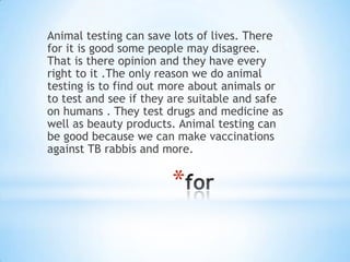 Animal testing presentation | PPTX