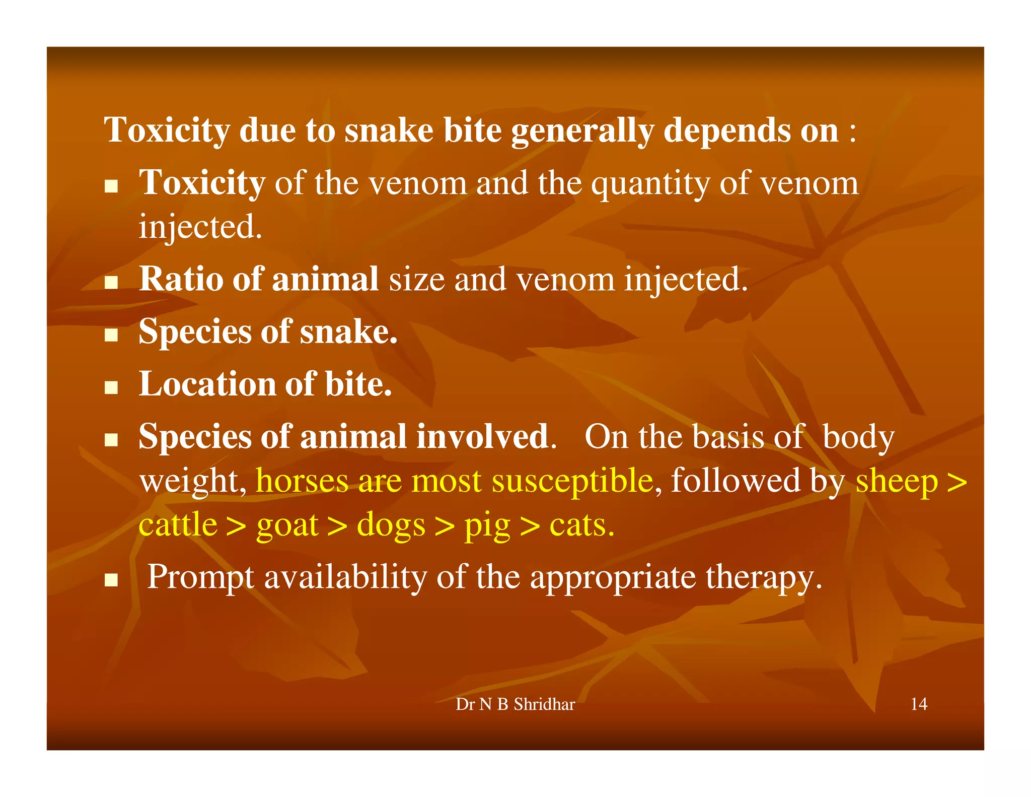 Animal toxins zootoxins and snake venom toxicity by Dr N B Shridhar | PDF