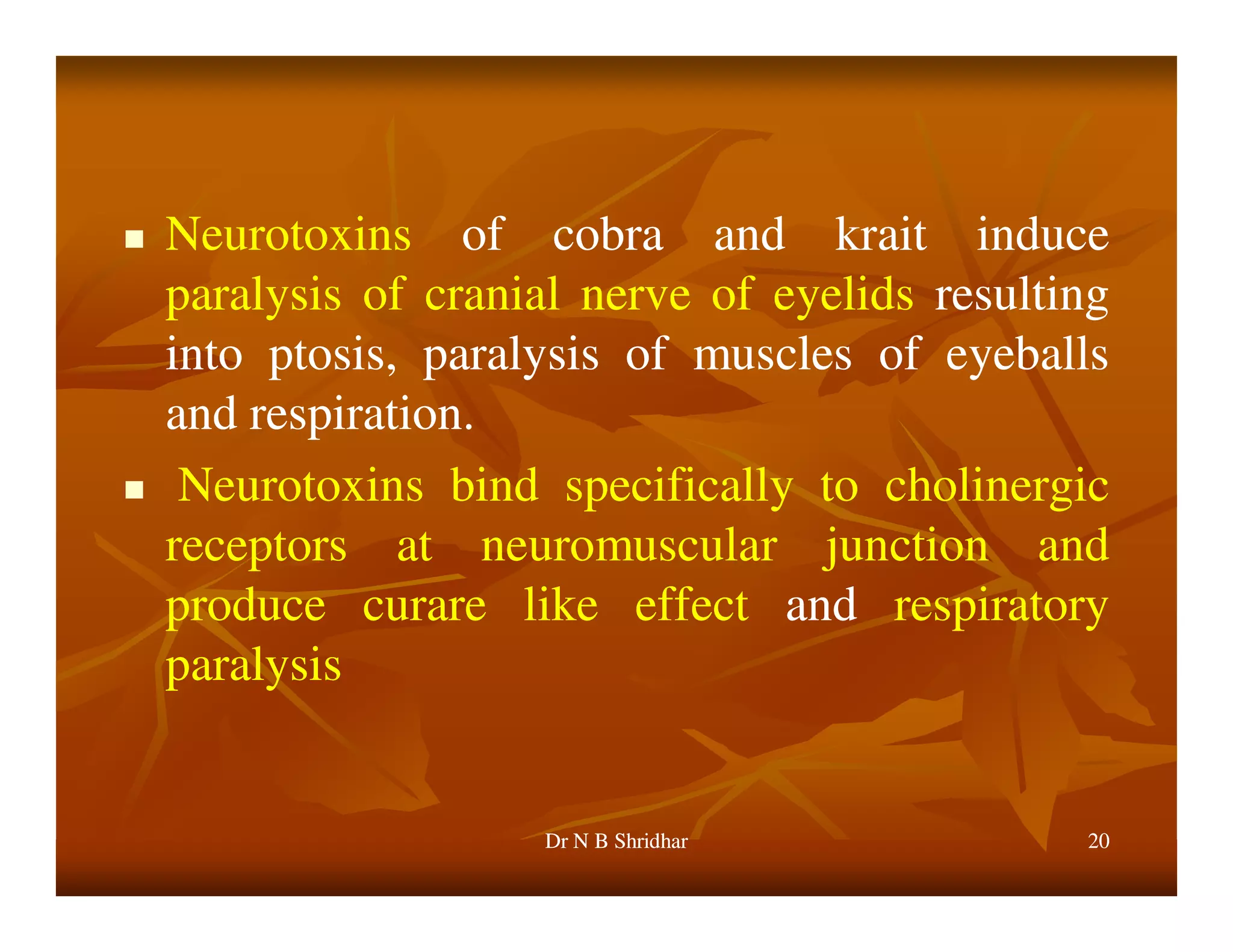 Animal toxins zootoxins and snake venom toxicity by Dr N B Shridhar | PDF