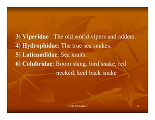 Animal toxins zootoxins and snake venom toxicity by Dr N B Shridhar | PDF
