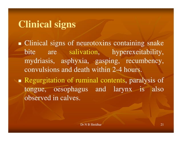 Animal toxins zootoxins and snake venom toxicity by Dr N B Shridhar | PDF