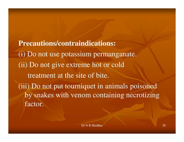 Animal toxins zootoxins and snake venom toxicity by Dr N B Shridhar | PDF
