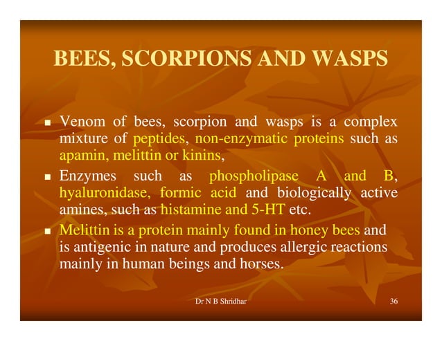 Animal toxins zootoxins and snake venom toxicity by Dr N B Shridhar | PDF