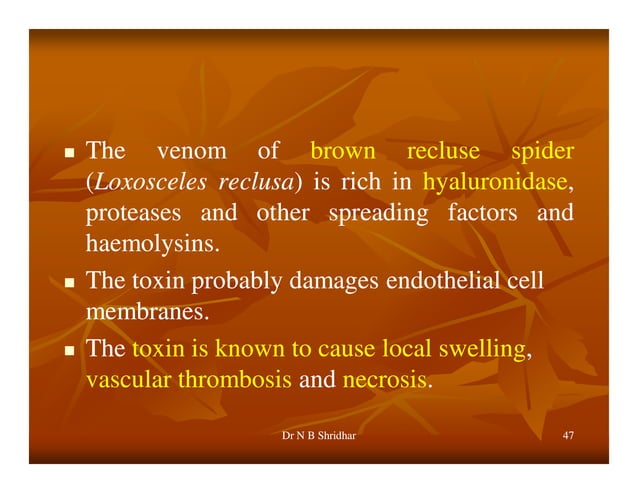 Animal toxins zootoxins and snake venom toxicity by Dr N B Shridhar | PDF