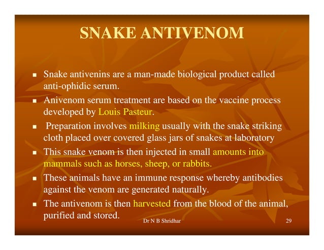 Animal toxins zootoxins and snake venom toxicity by Shridhar N B | PDF