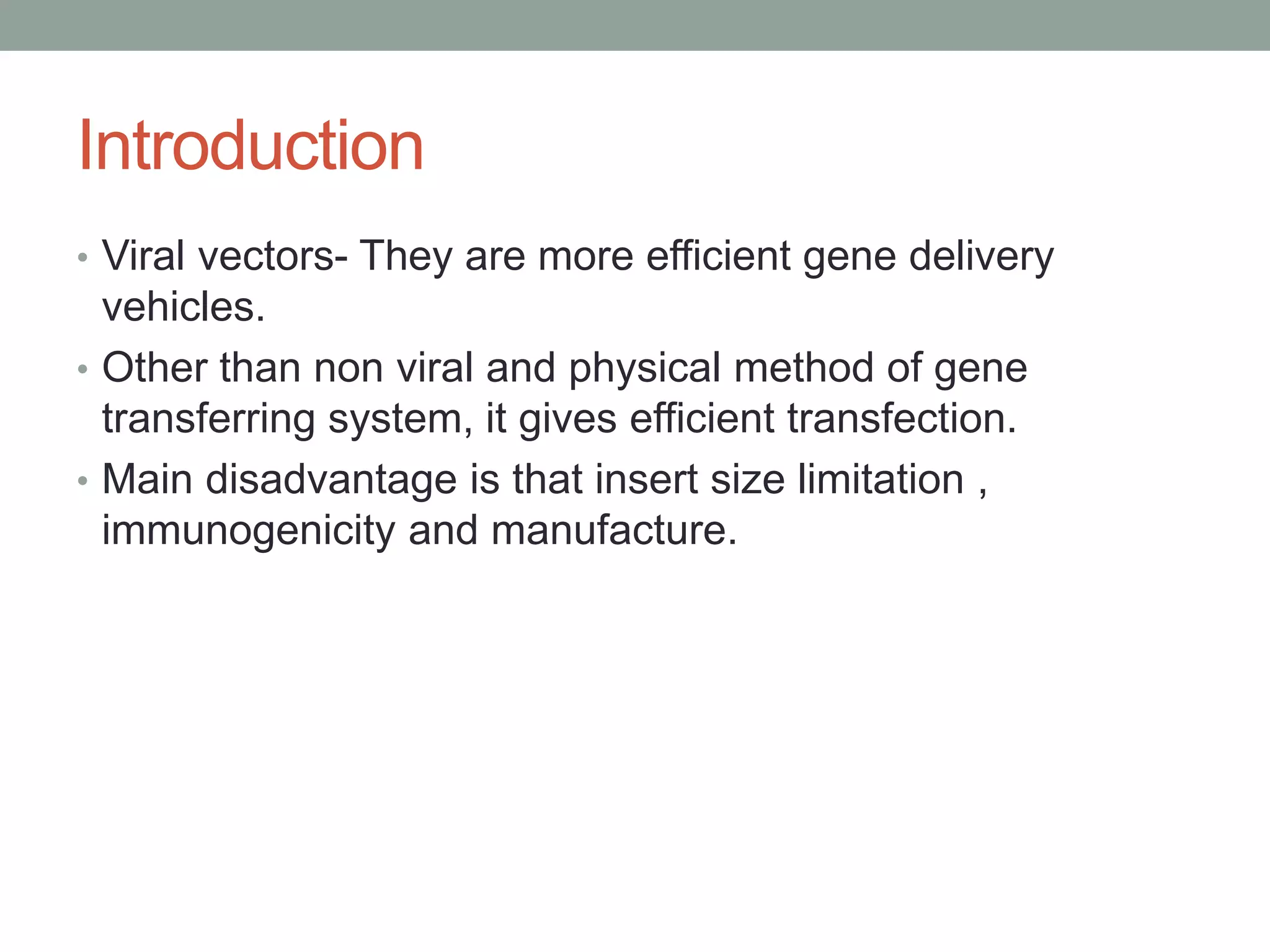 Animal viral based vectors | PPTX