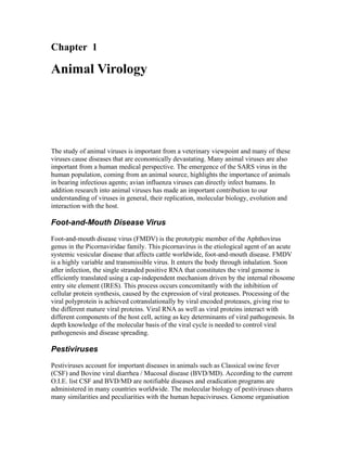 Animal Virology. Veterinary medicine. Medicina veterinaria | PDF