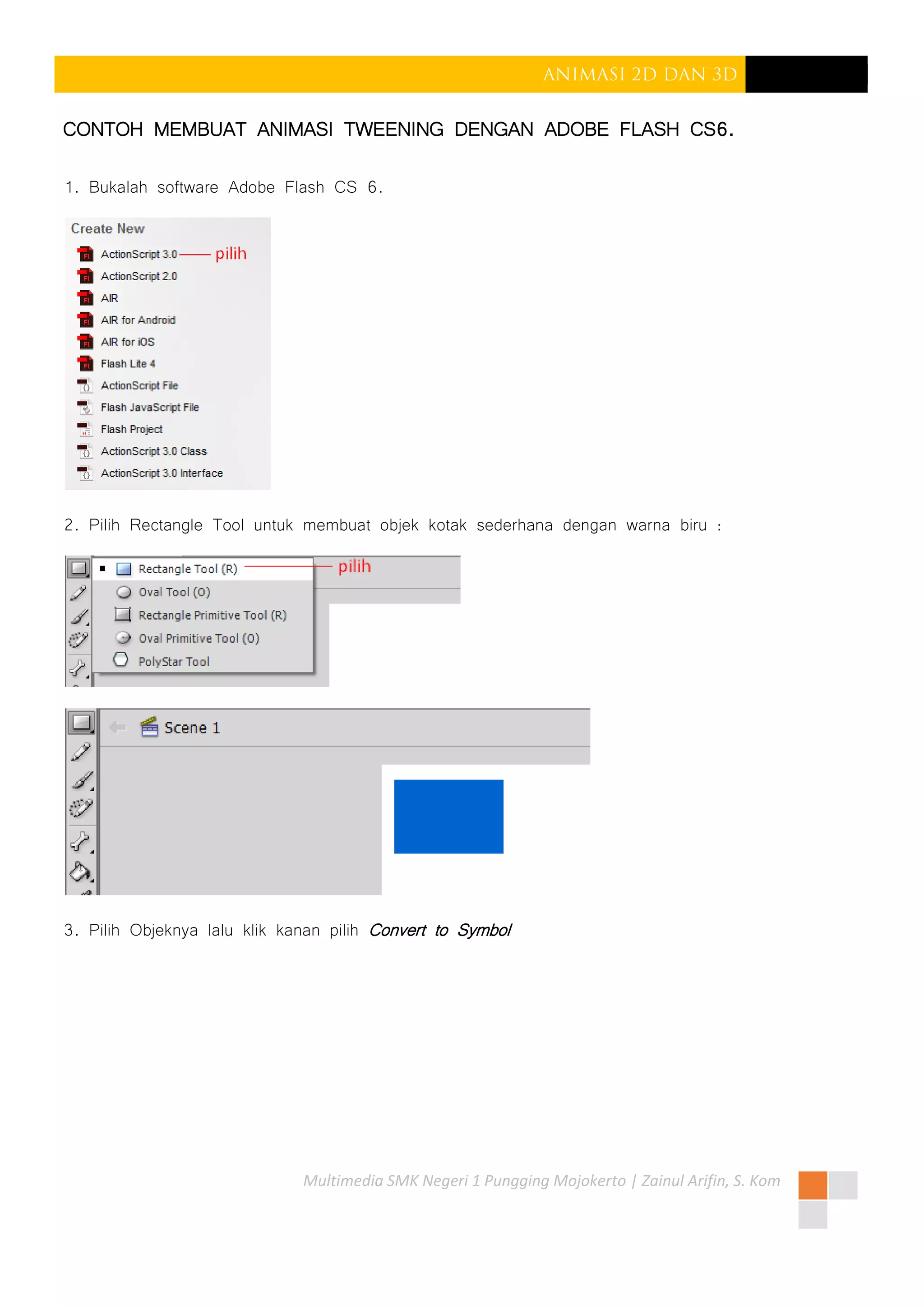 Animasi 2 d dan 3d menerapkan animasi tweening 2d | PDF