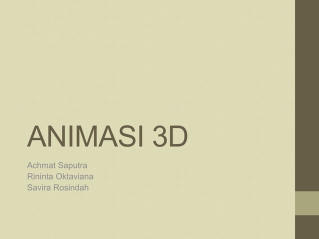 ANIMASI 3D [POWER POINT PROJECT] 1st Week | PPTX