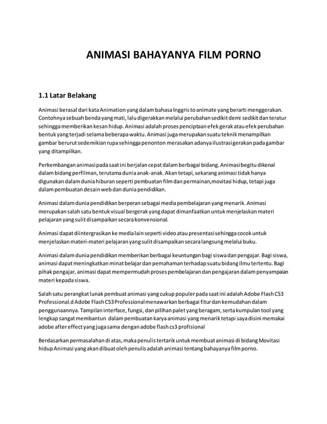 Animasi bahayanya film porno | PDF