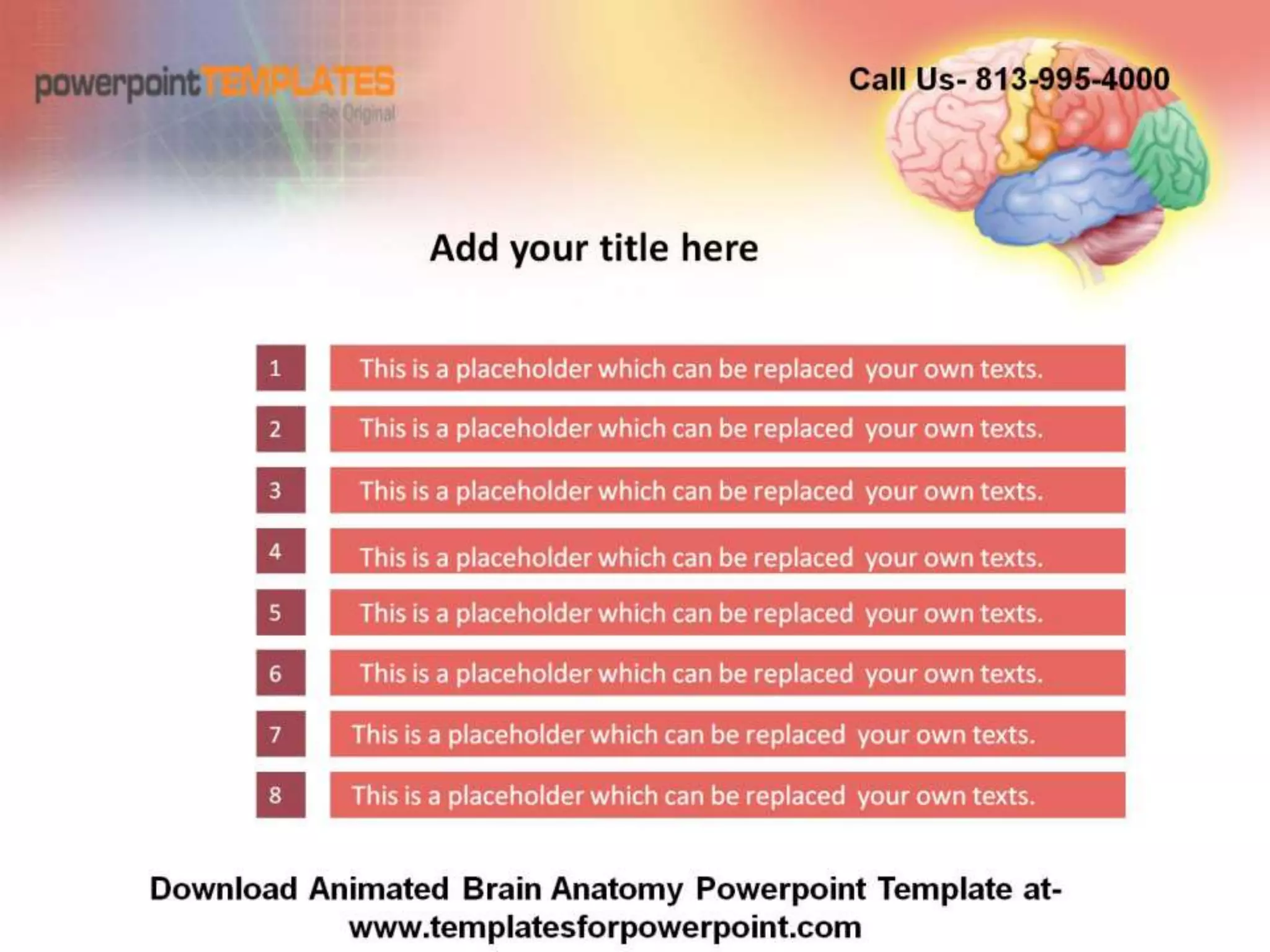 Animated brain anatomy powerpoint template | PPTX
